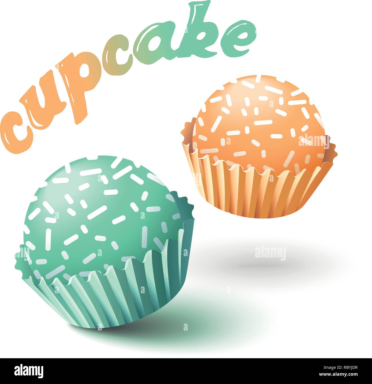 White round paper cupcake Stock Vector Images - Alamy