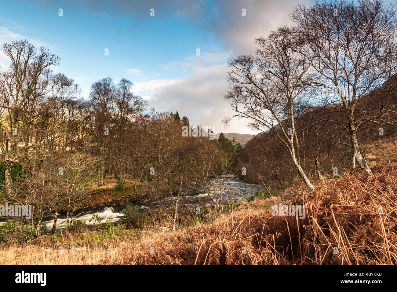 The River Moidart running through Glen Moidart, on the west coast of ...