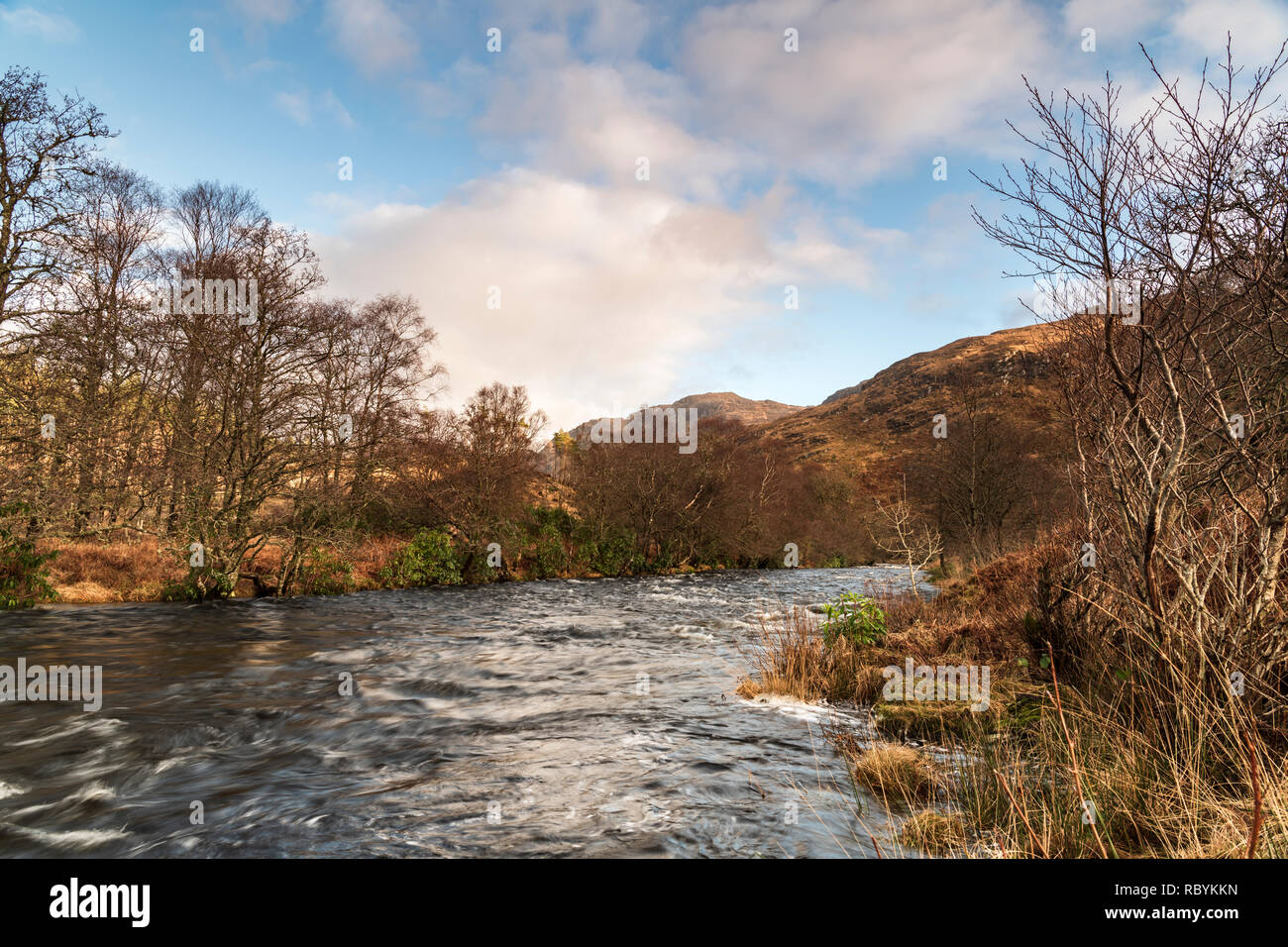 The River Moidart running through Glen Moidart, Scotland. 28 December ...