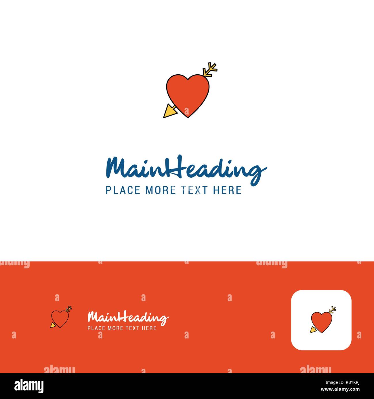 Creative Heart Logo Design. Flat color Logo place for Tagline. Vector ...