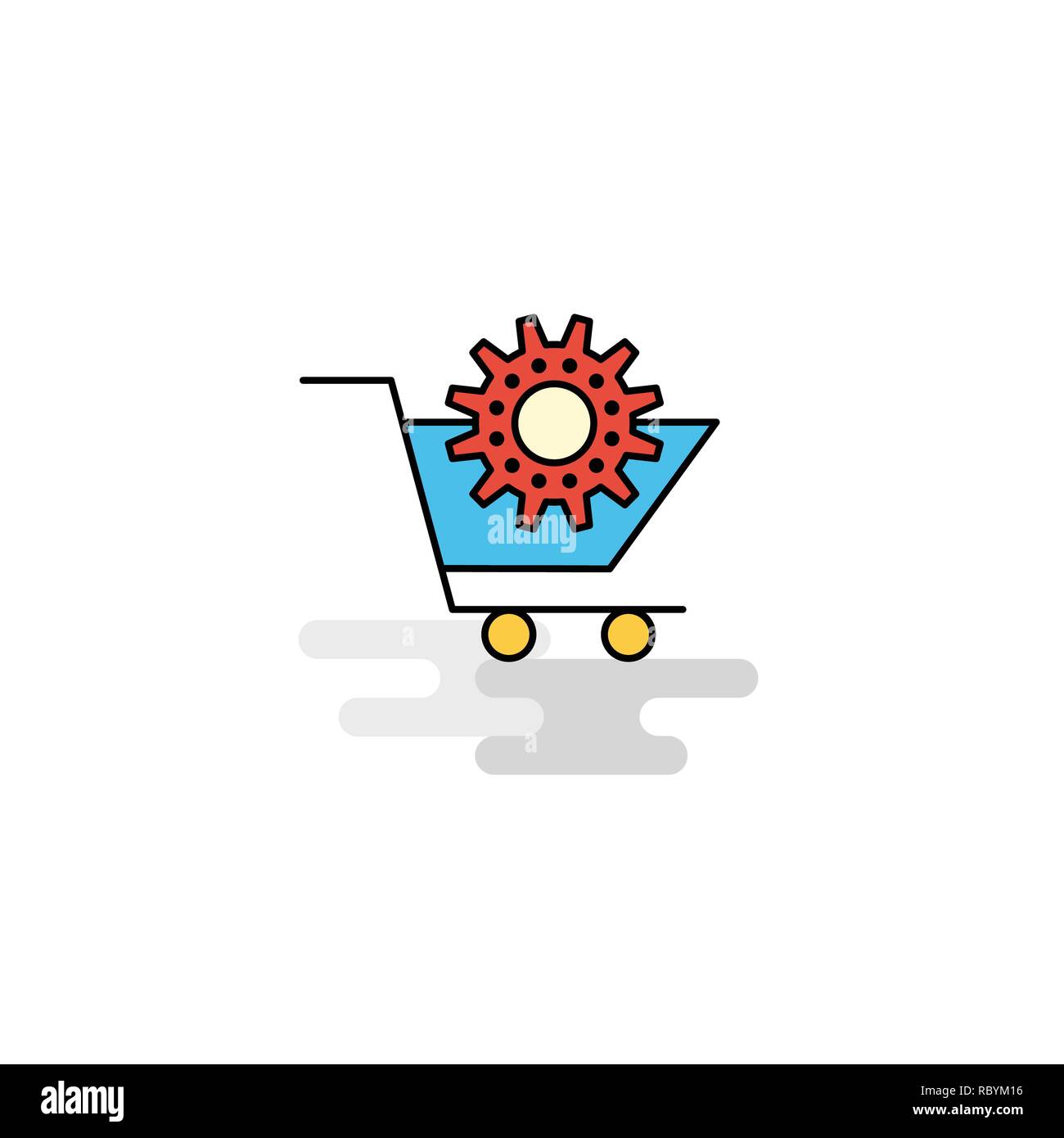 Flat Cart setting Icon. Vector Stock Vector Image & Art - Alamy