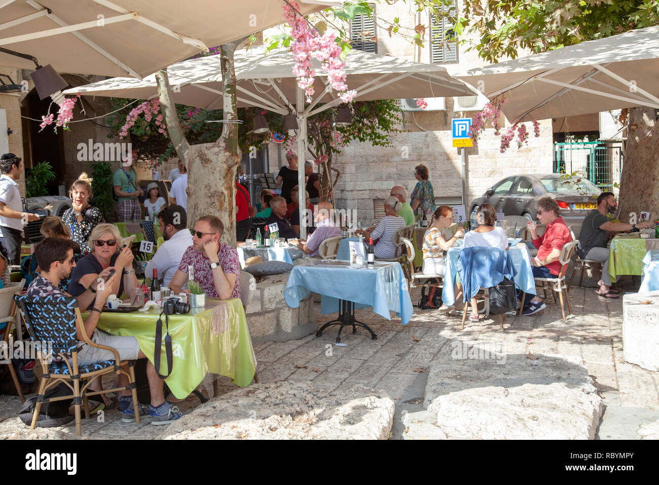 Holy Cafe in Jewish Quarter of Jerusalem Old City in Israel Stock Photo ...