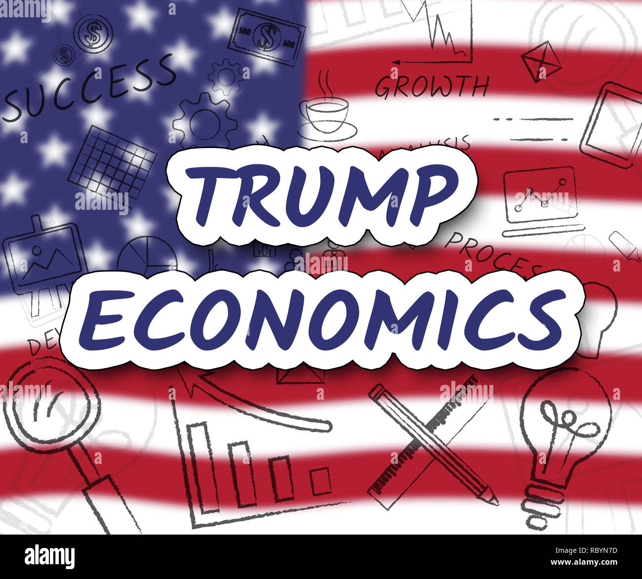 Trump Economics Plan Strategy For Usa Growth. Stock Market Financial ...