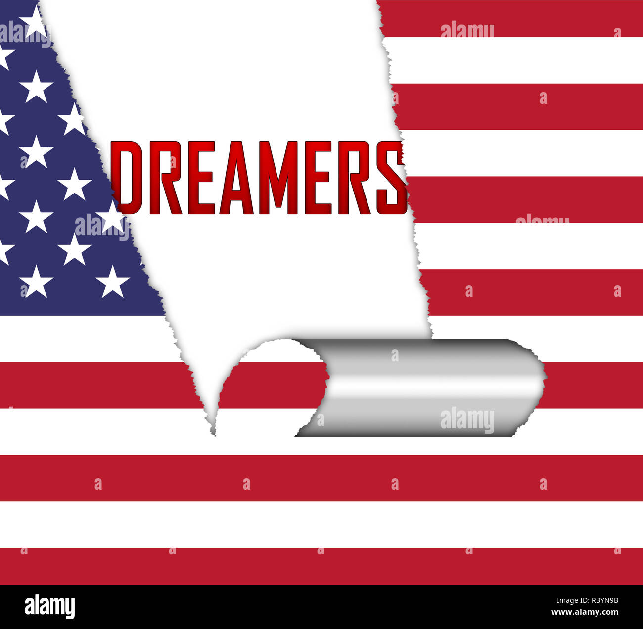 Daca Kids Dreamer Legislation Flag For Us Immigration. Passport For ...