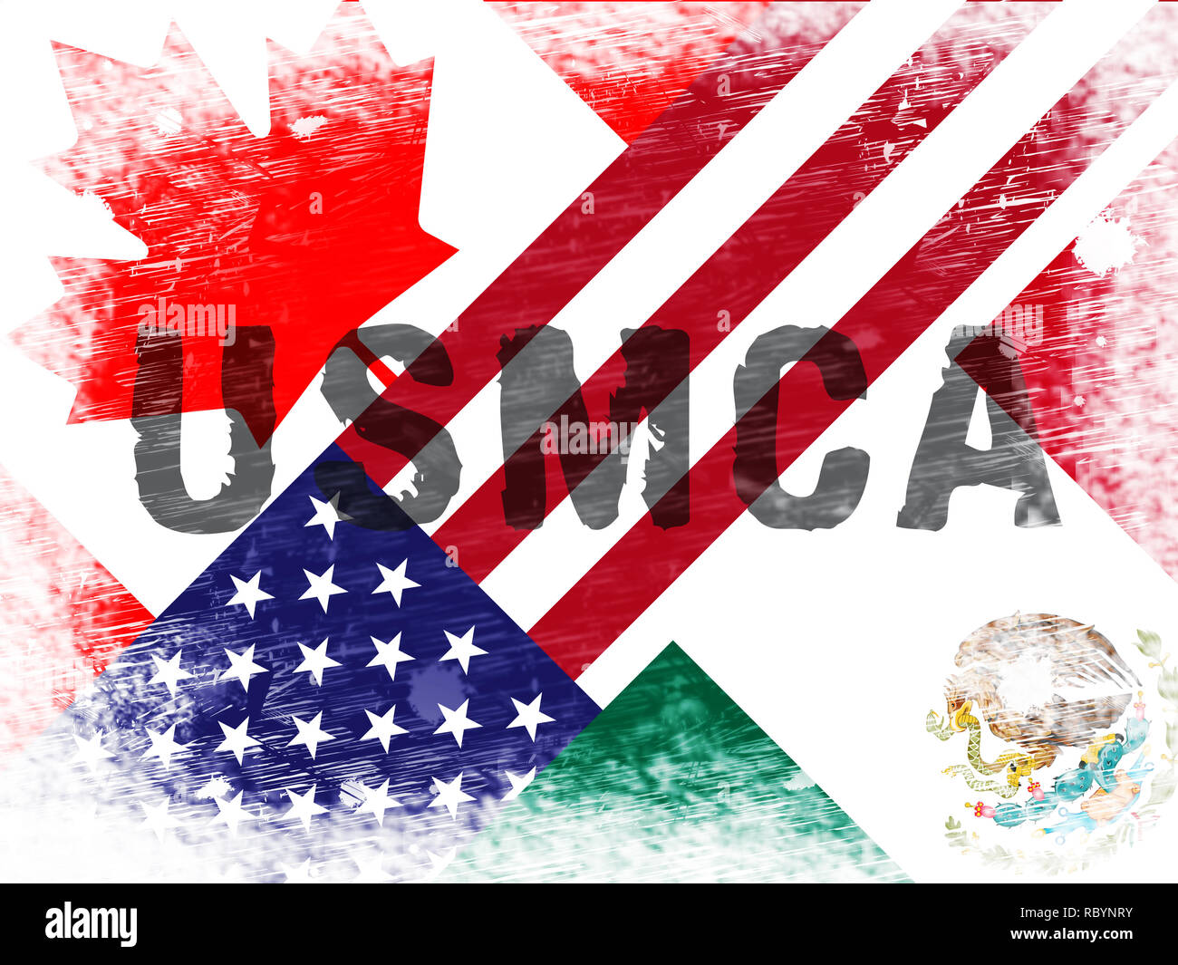 USMCA United States Mexico Canada Agreement Treaty. Political Contract ...