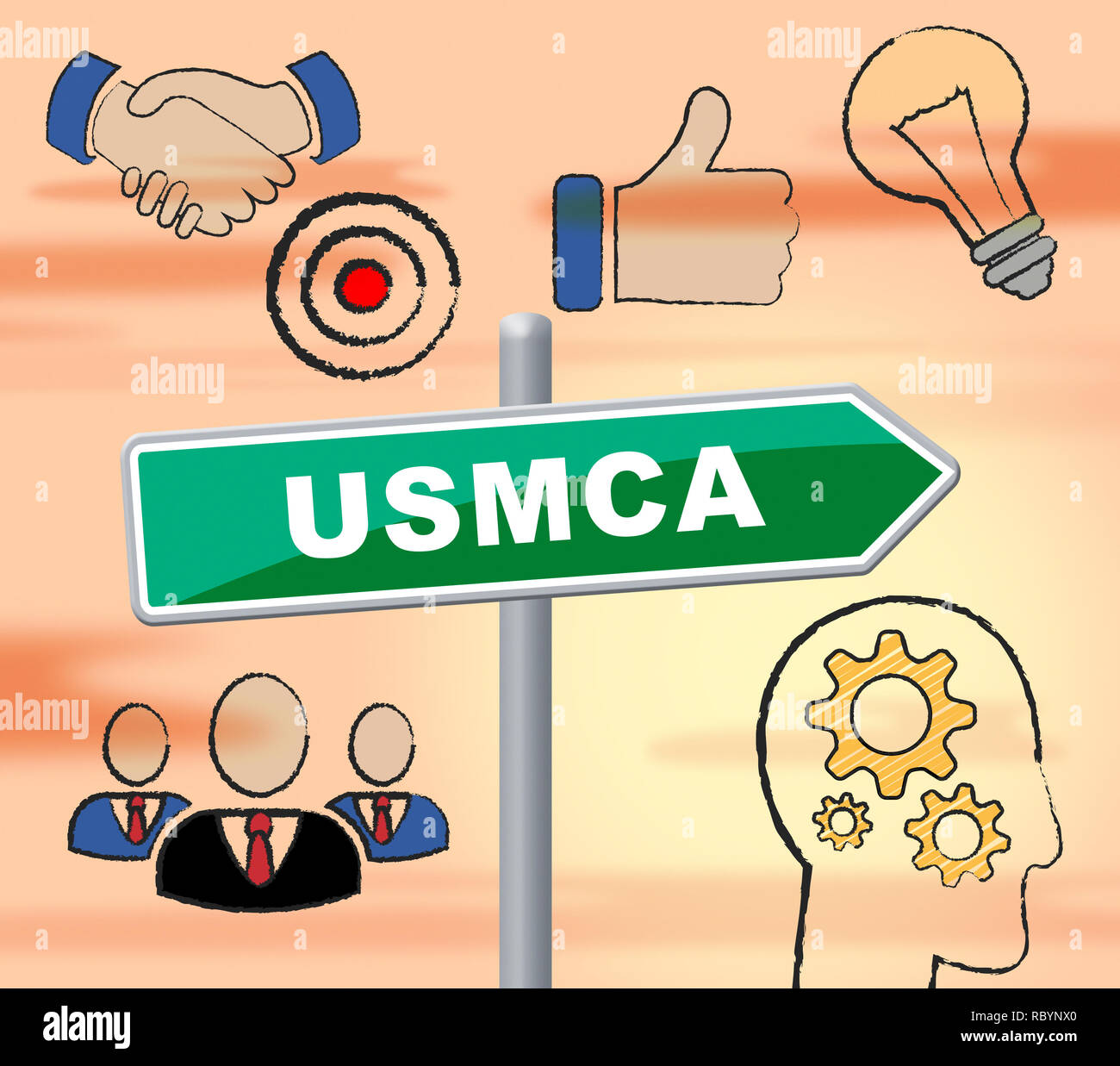 USMCA United States Mexico Canada Agreement Treaty. Political Contract ...