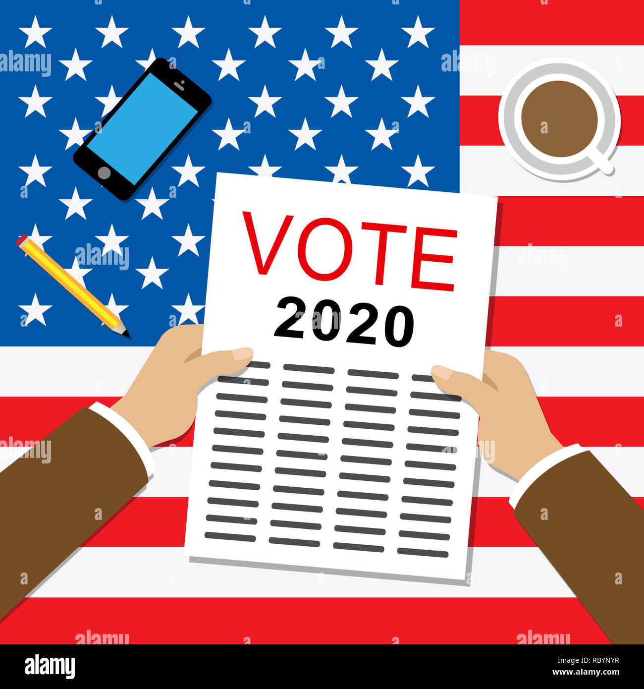 2020 Election Usa Newsletter Presidential Vote For Candidates. United ...
