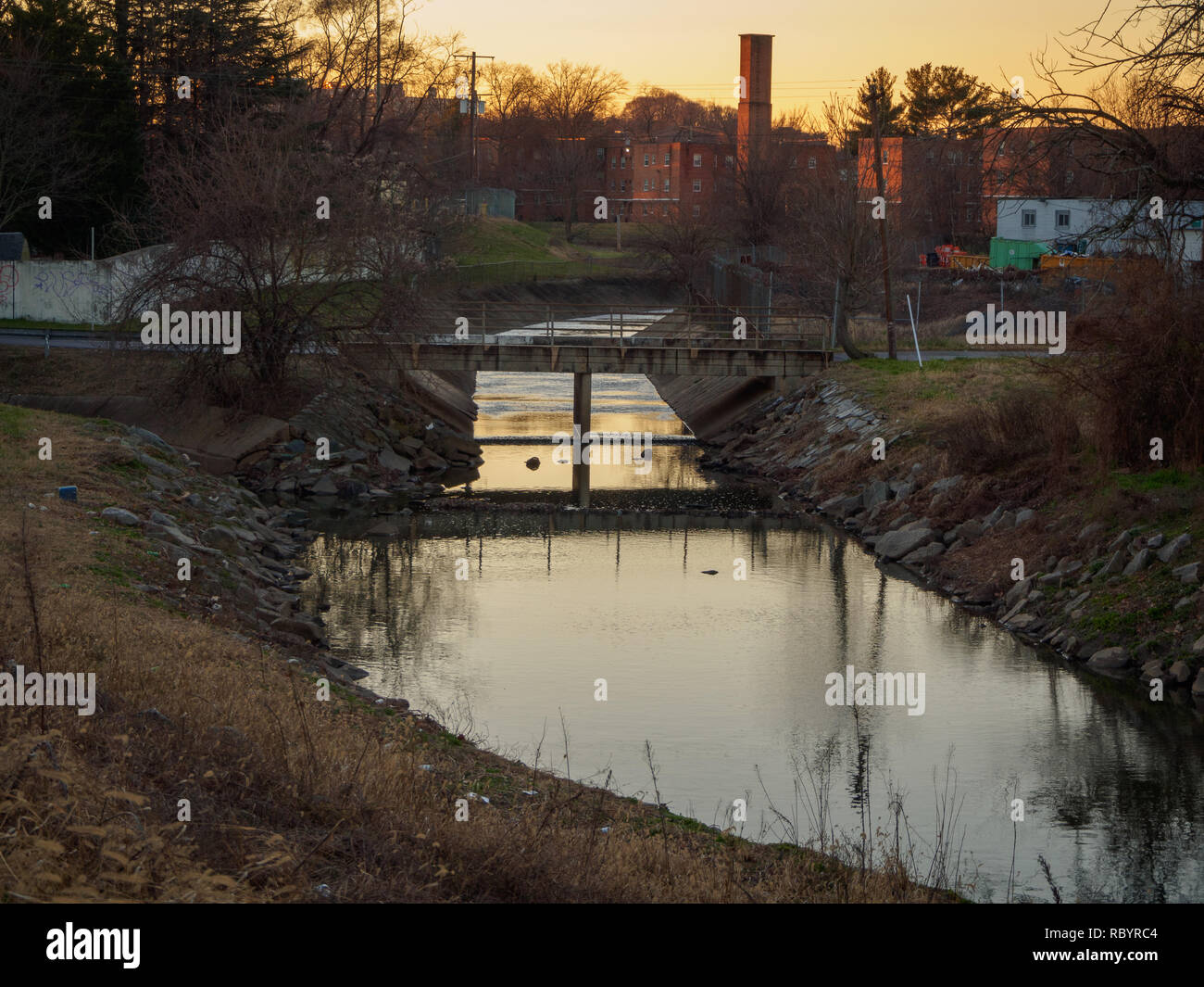 Small Bridge over Northwest Branch of the Anacostia River Stock Photo ...