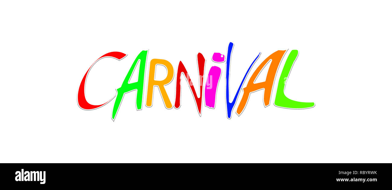 Colorful Carnival Text on white Background. The text describes the ...