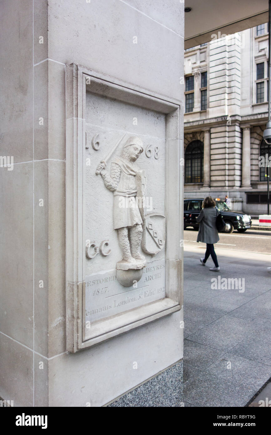 1817 relief outside 7 newgate street, City of London, UK Stock Photo ...