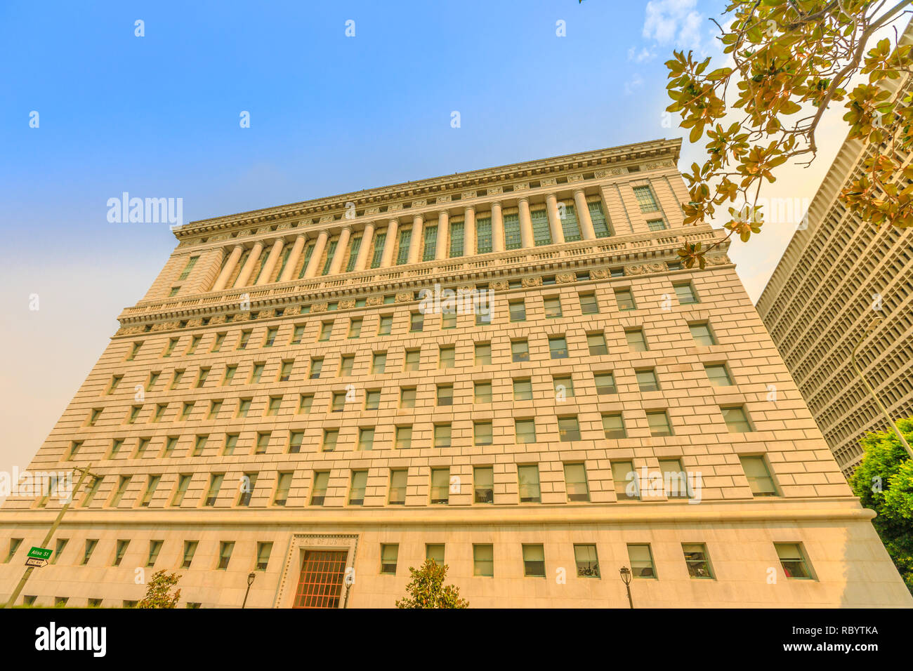 Perspective view of historic building Hall of Justice, 1925. Urban ...
