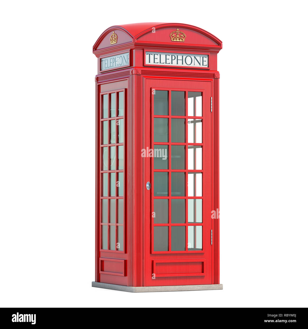 Red phone booth. London, british and english symbol. 3d illustration ...