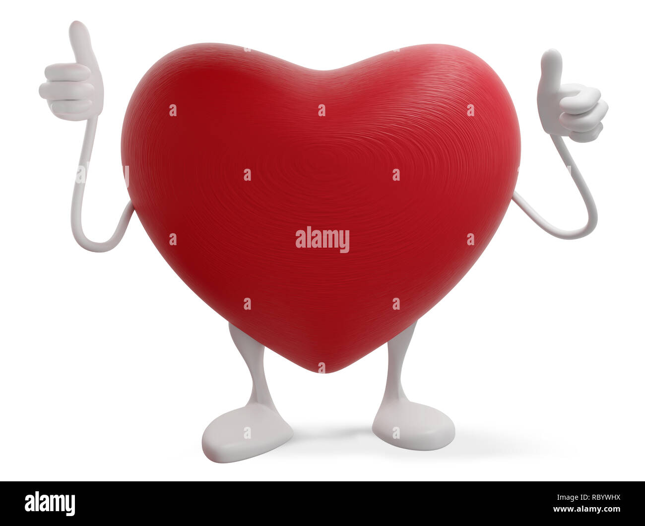 heart symbol thumbs up 3d-illustration Stock Photo - Alamy