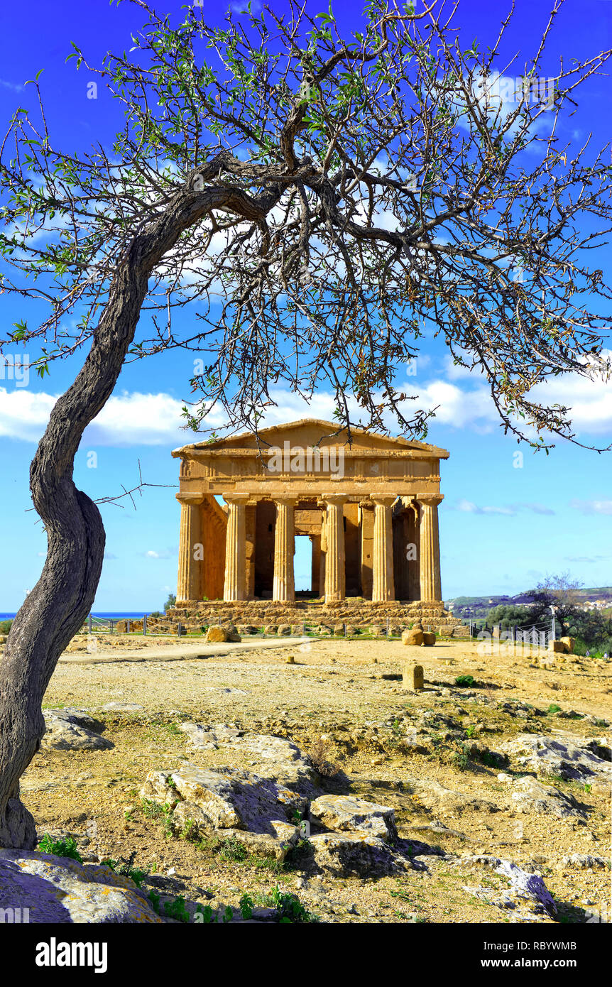 Ancient Greek Temples in Agrigento Sicily Stock Photo - Alamy