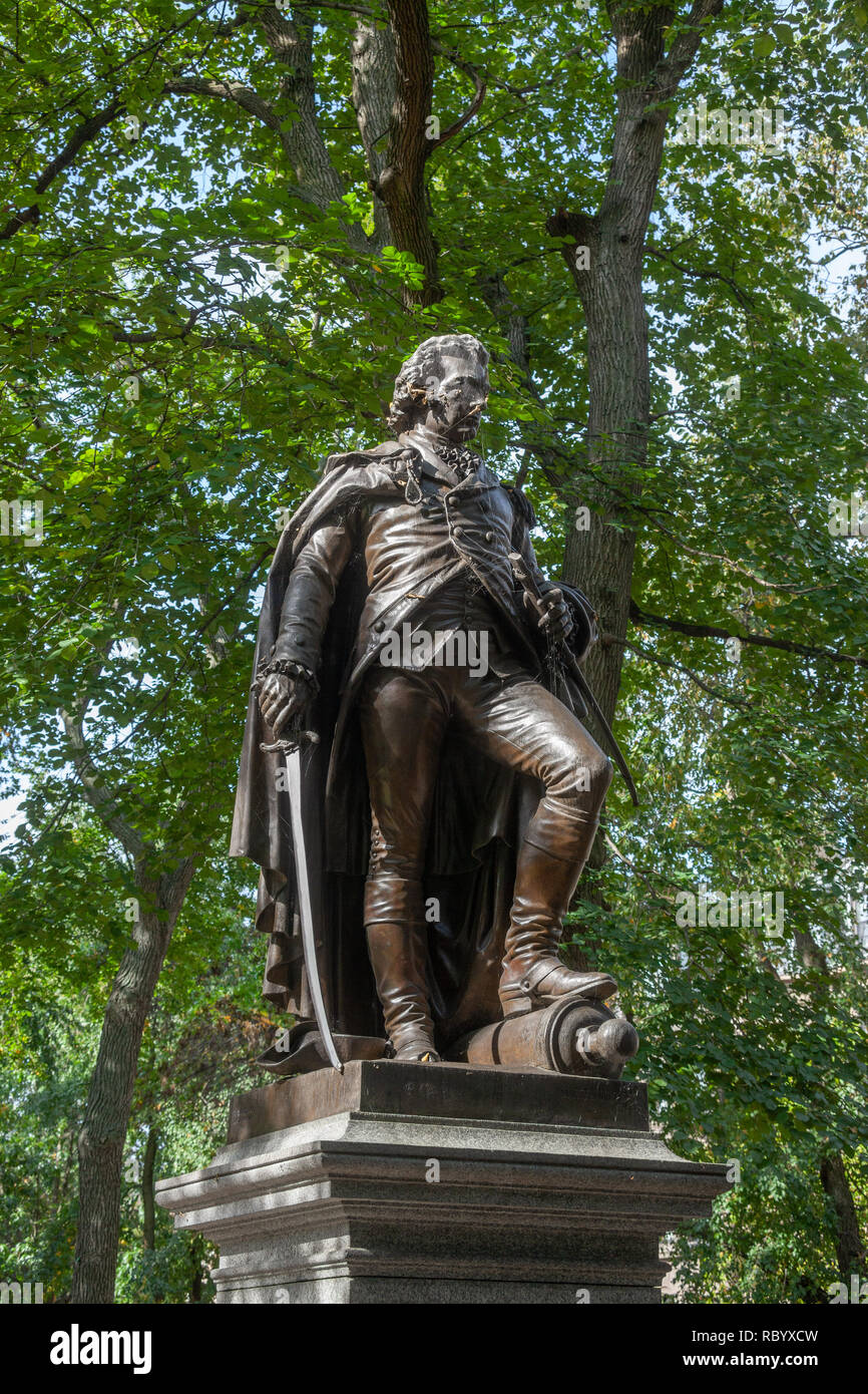 Martin Milmore's statue of Revolutionary War Soldier John Glover on the ...