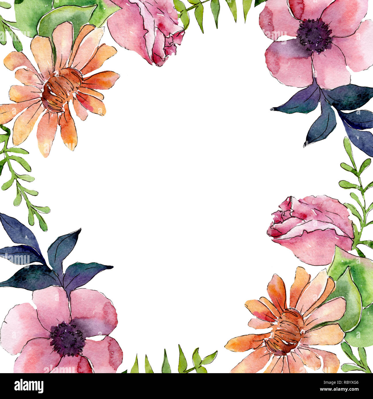 Bouquet floral botanical flowers. Watercolor background illustration ...