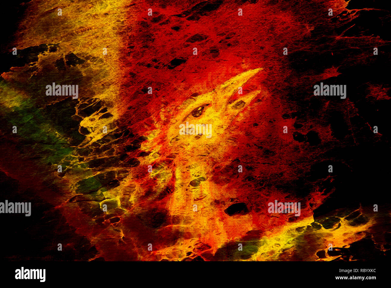 Flying phoenix bird as symbol of rebirth and new beginning Stock Photo ...