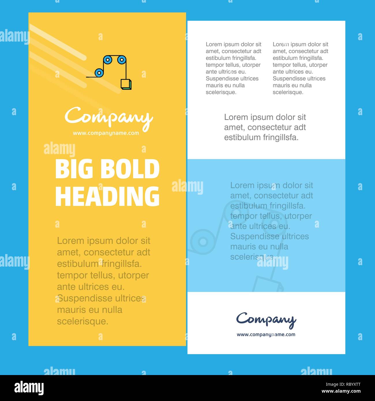 Pulley Business Company Poster Template. with place for text and images ...