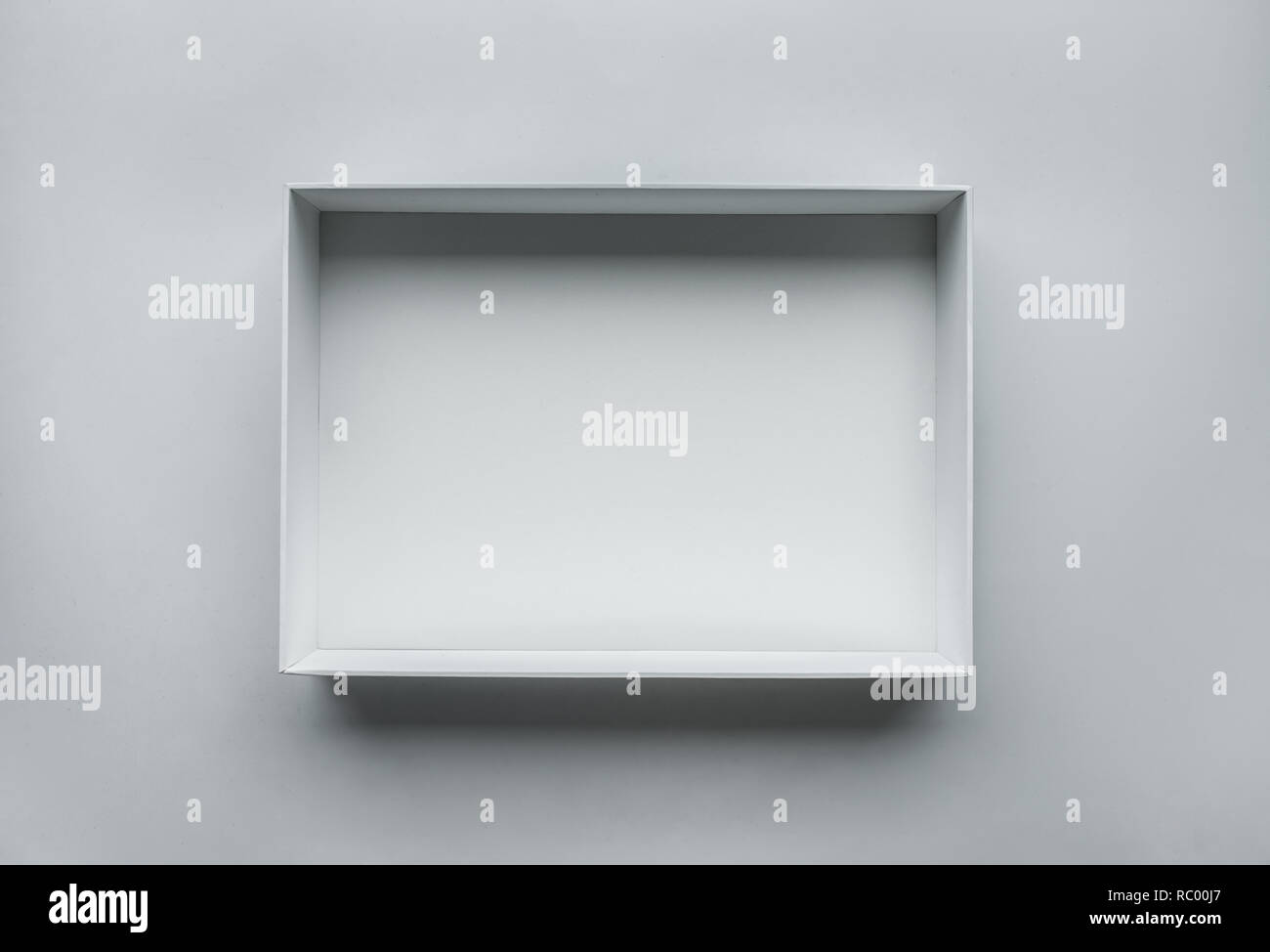 White box open on table.top view.real photo,still life Stock Photo - Alamy