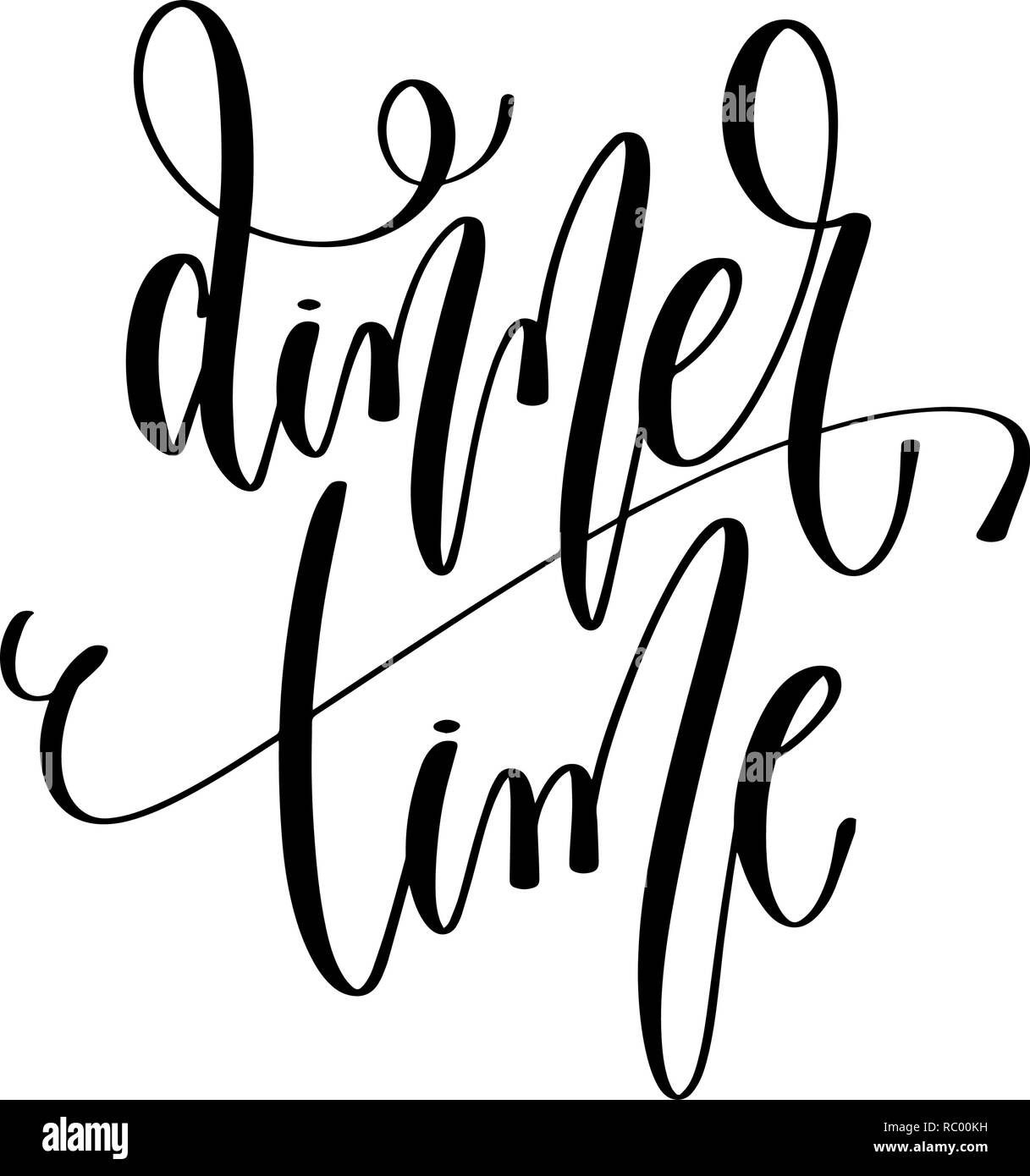 dinner time - hand lettering inscription text, motivation and in Stock ...