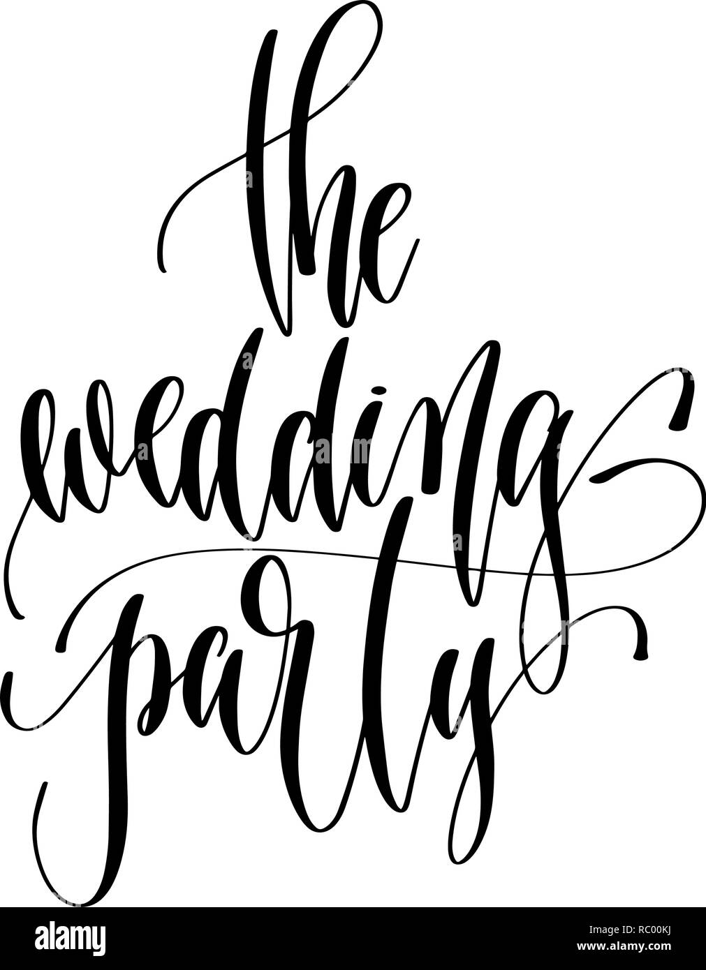the wedding party - hand lettering inscription text Stock Vector Image ...