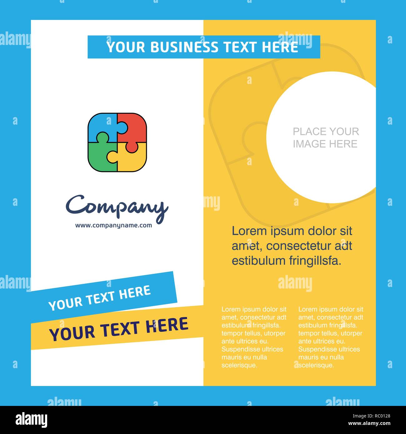Puzzle game Company Brochure Template. Vector Busienss Template Stock ...