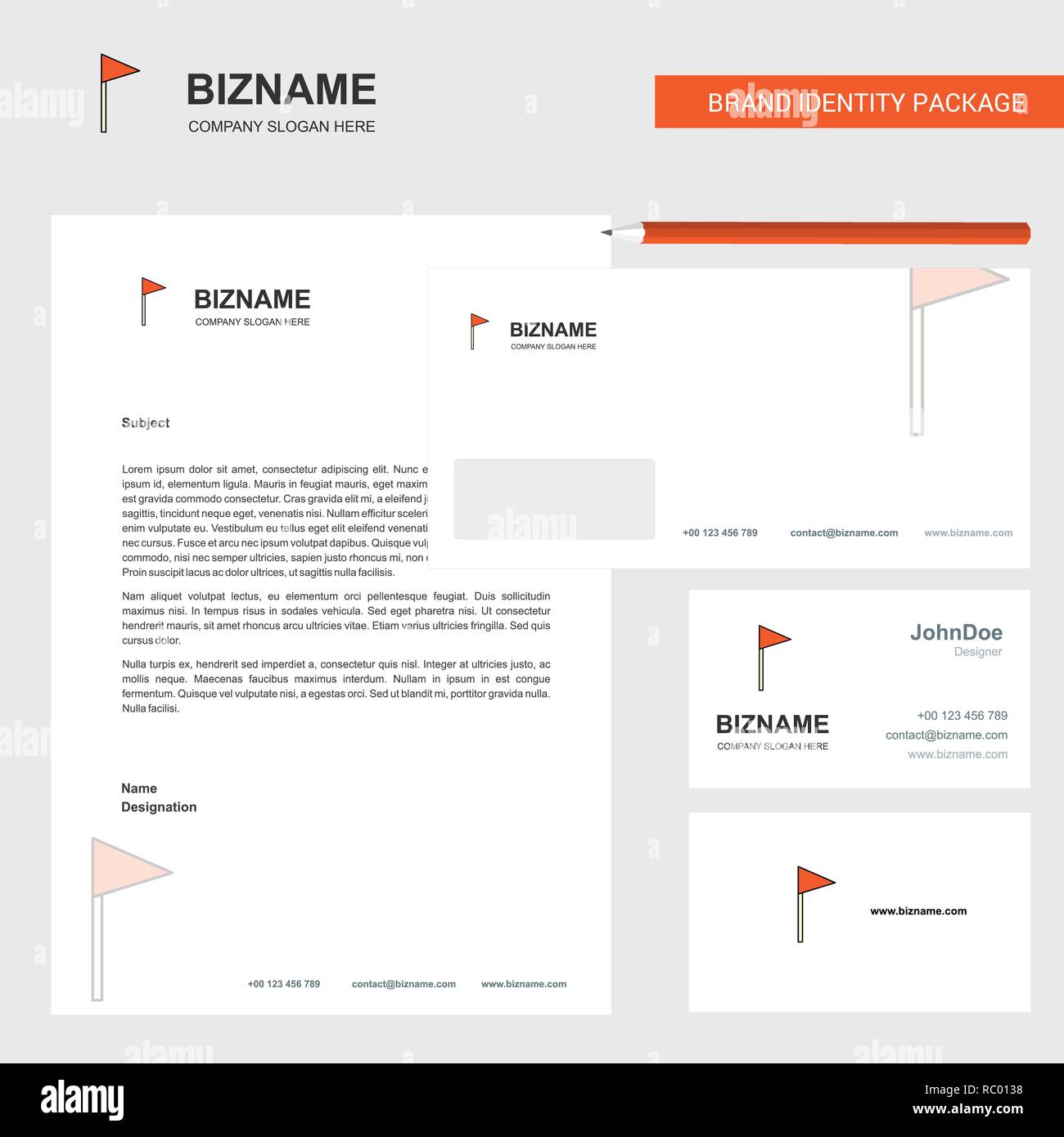 Sports Flag Business Letterhead, Envelope and visiting Card Design ...
