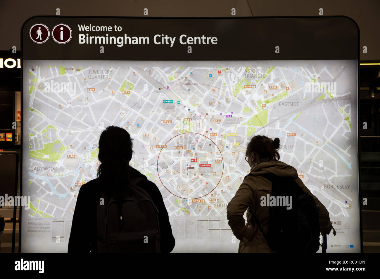 Birmingham city centre map hi-res stock photography and images - Alamy
