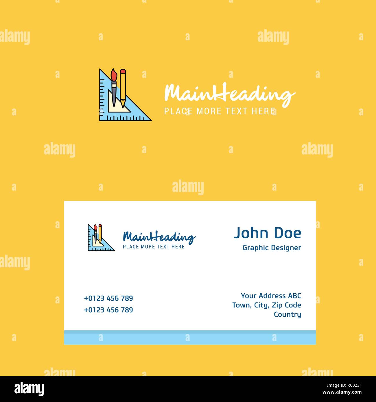 Geometry scale logo Design with business card template. Elegant ...