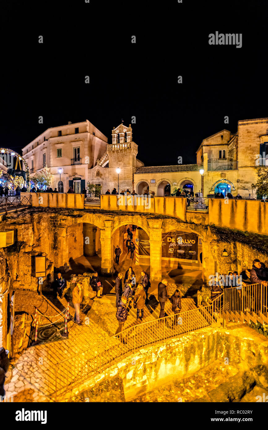 Italy Basilicata Matera Piazza Vittorio Veneto Palombaro Lungo ...