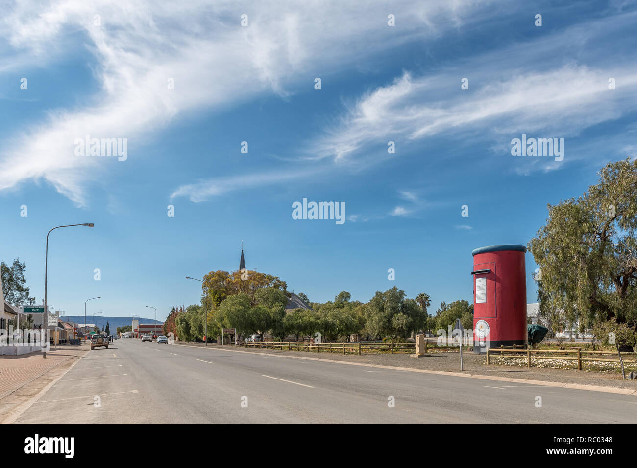 CALVINIA, SOUTH AFRICA, AUGUST 30, 2018: A street scene in Calvinia in ...