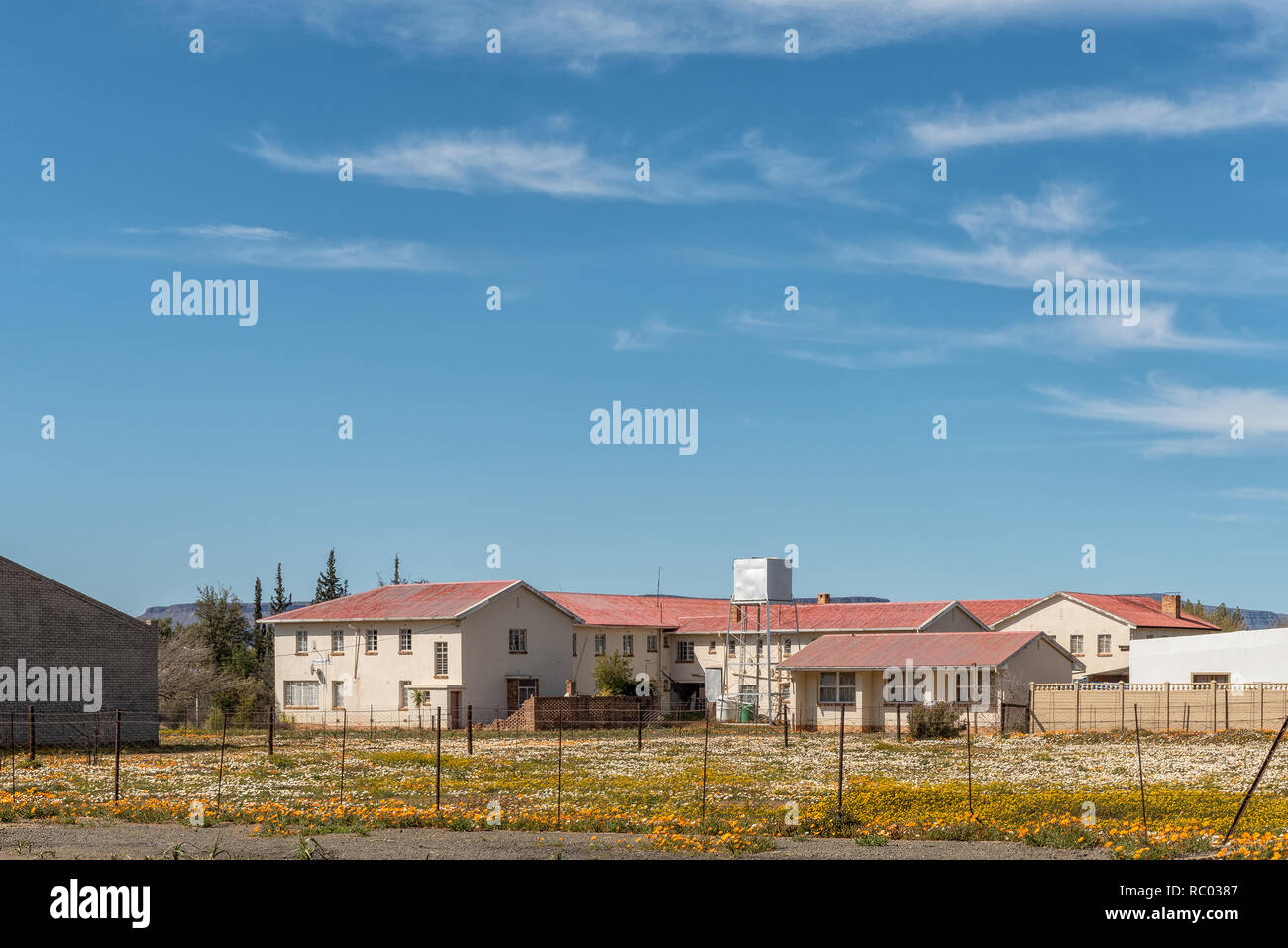 CALVINIA, SOUTH AFRICA, AUGUST 30, 2018: A street scene in Calvinia in ...