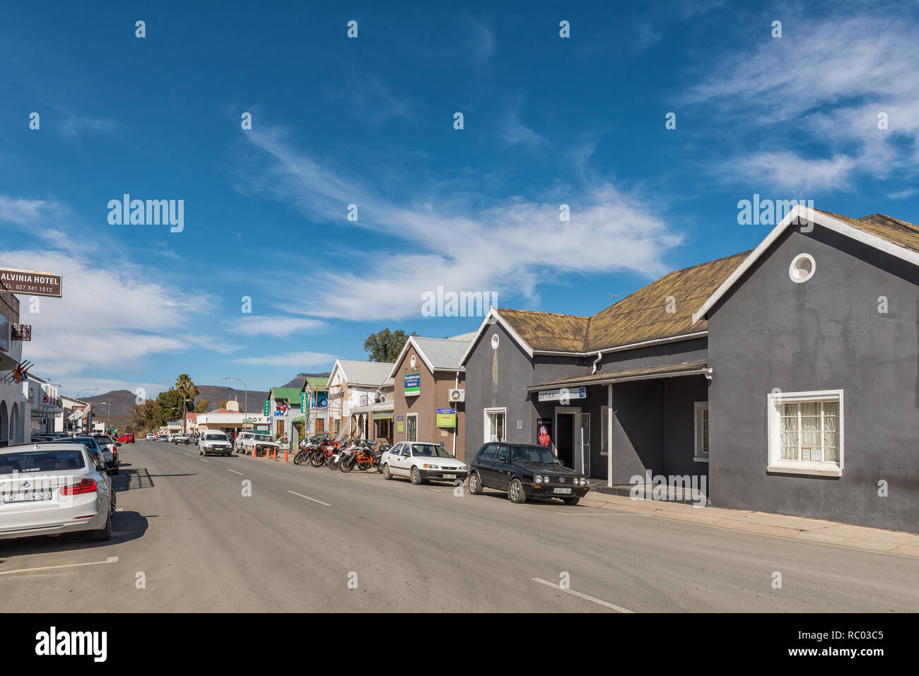 CALVINIA, SOUTH AFRICA, AUGUST 30, 2018: A street scene in Calvinia in ...