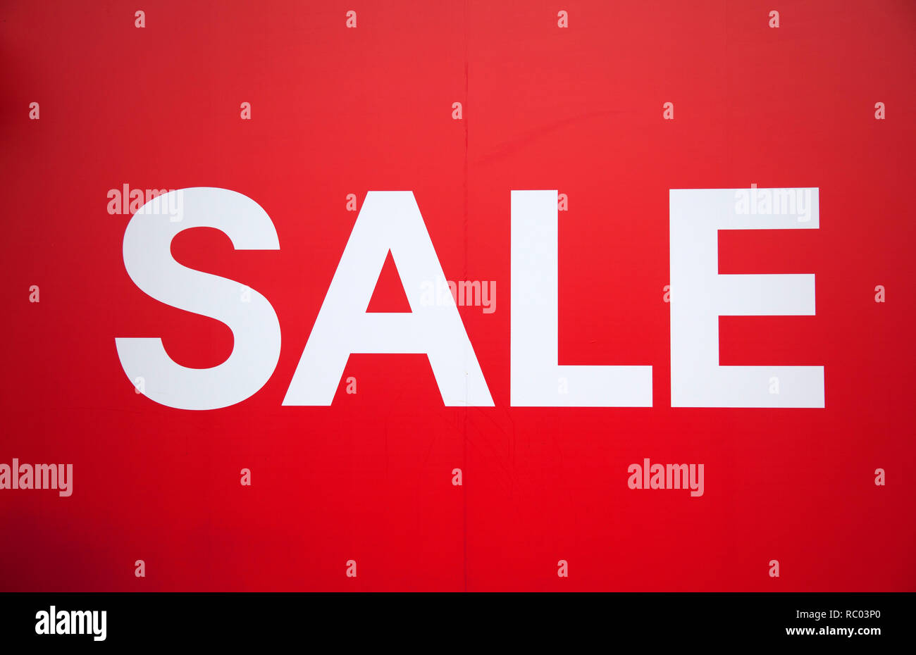 Sale sign in retail store window, Edinburgh, Scotland, UK Stock Photo ...