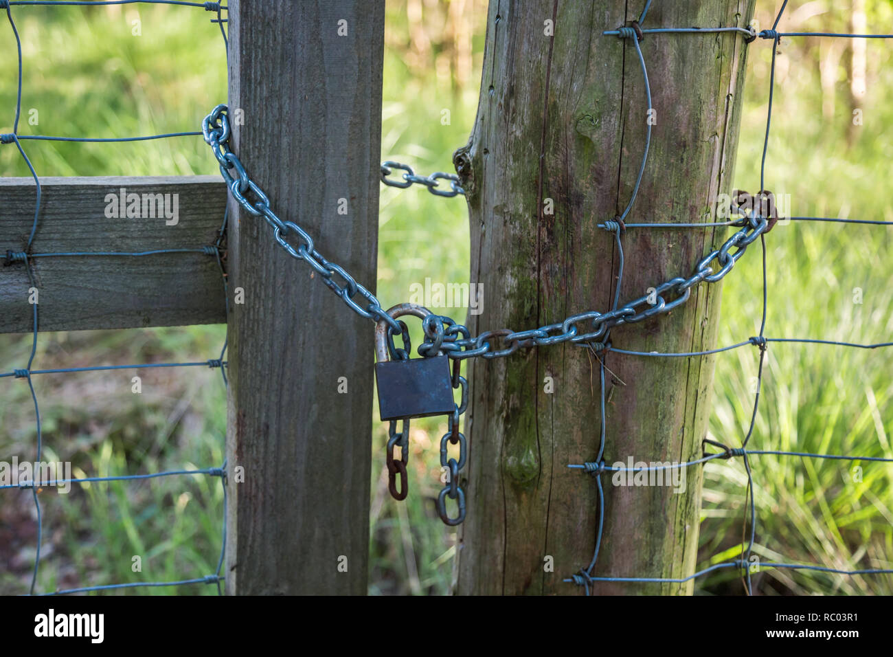 Farm gate padlock and chain hi-res stock photography and images - Alamy