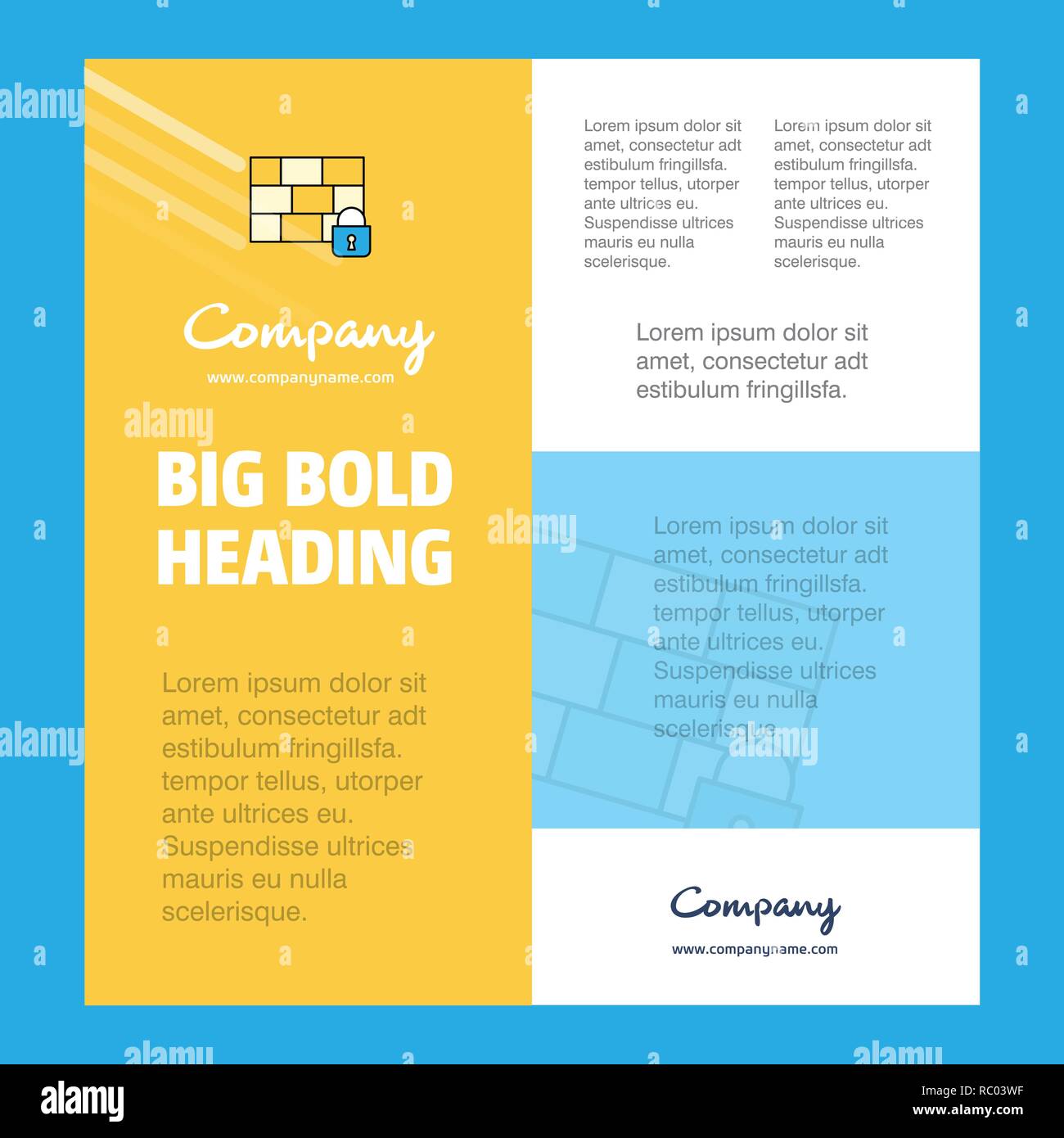 Firewall protected Business Company Poster Template. with place for ...