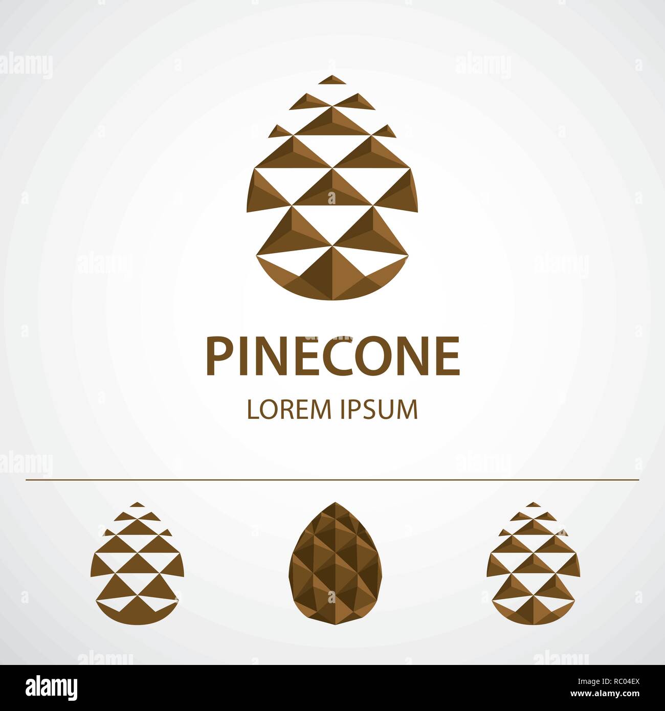 Pine cone logo template, variations. Low polygonal icon or concept ...