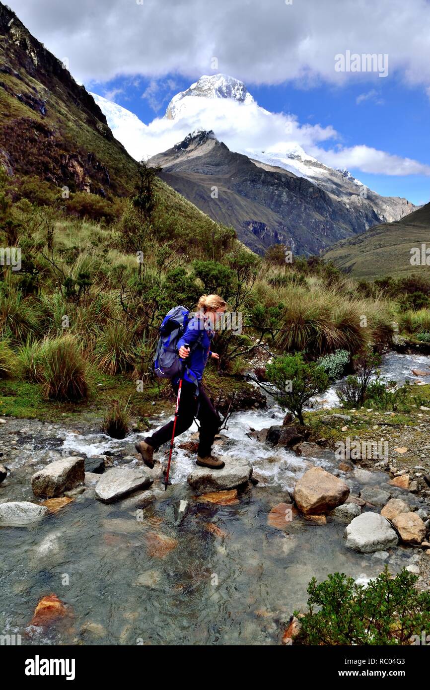 Trekking to the 69 lagoon - National park HUASCARAN. Department of ...