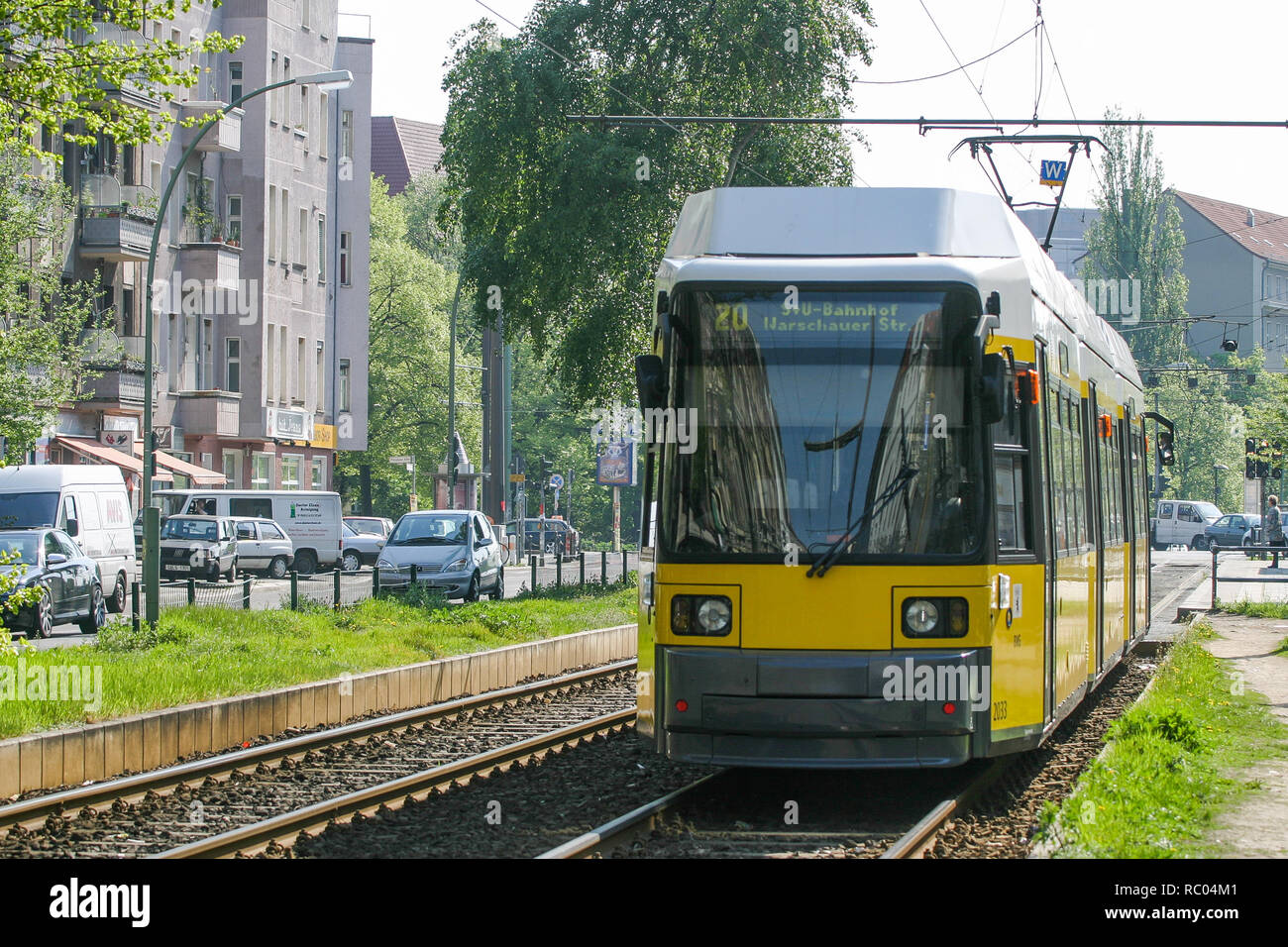 BVG tramway in Prenzlauerberg, Berlin, Germany Stock Photo - Alamy