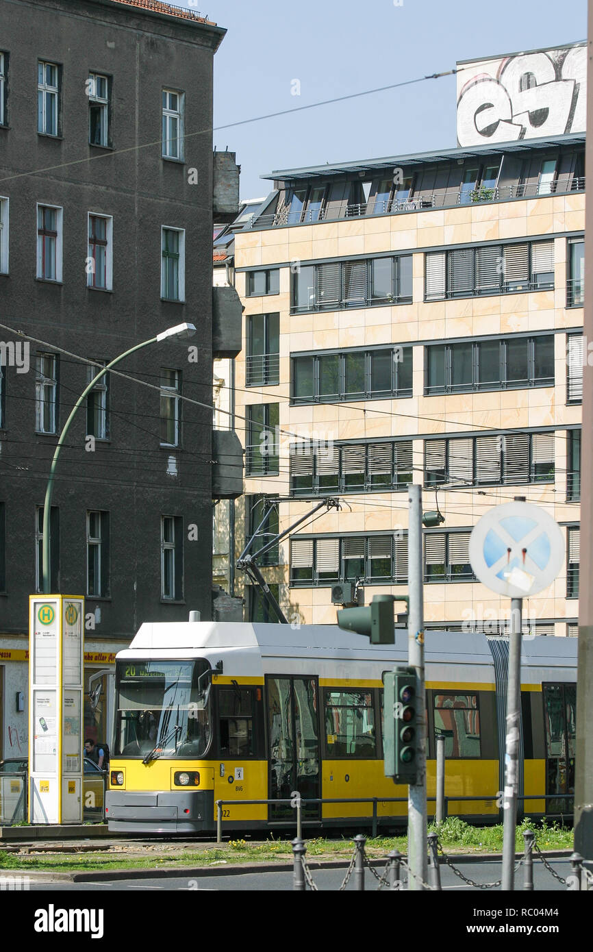 BVG tramway in Prenzlauerberg, Berlin, Germany Stock Photo - Alamy