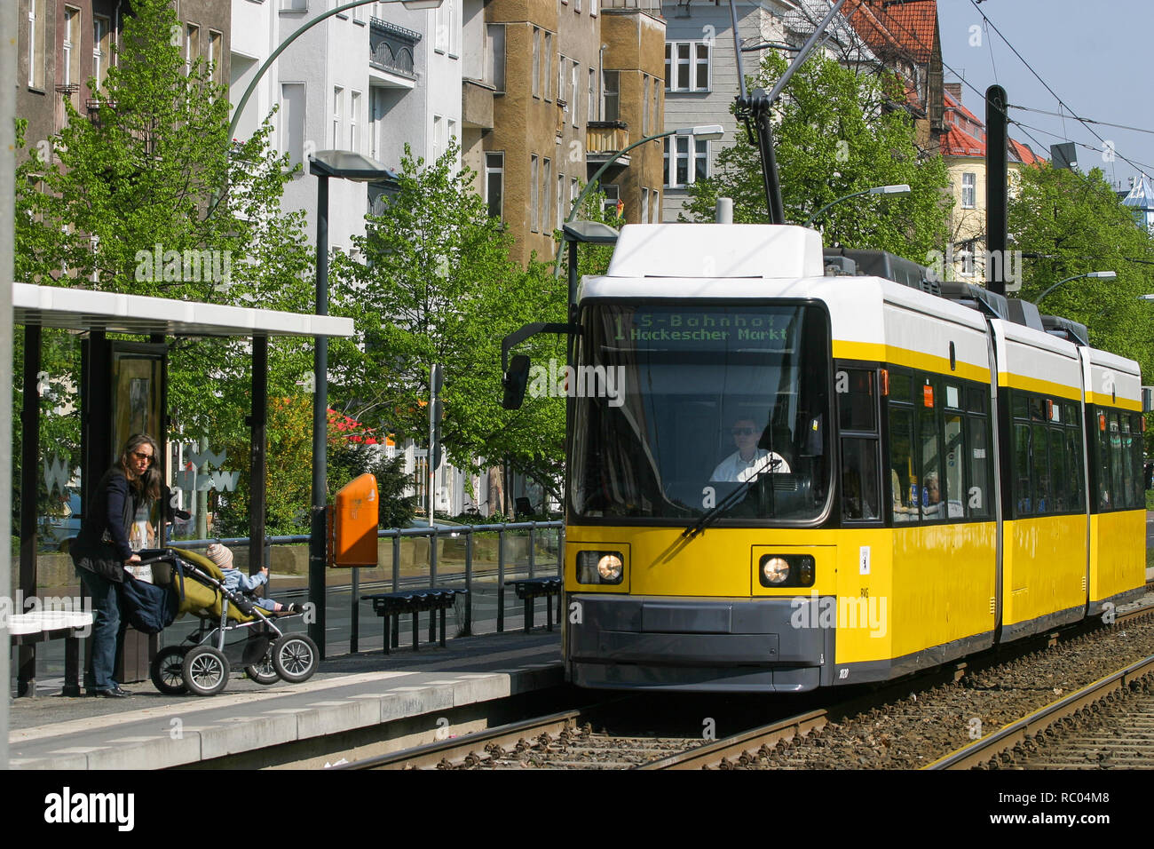 BVG tramway in Prenzlauerberg, Berlin, Germany Stock Photo - Alamy