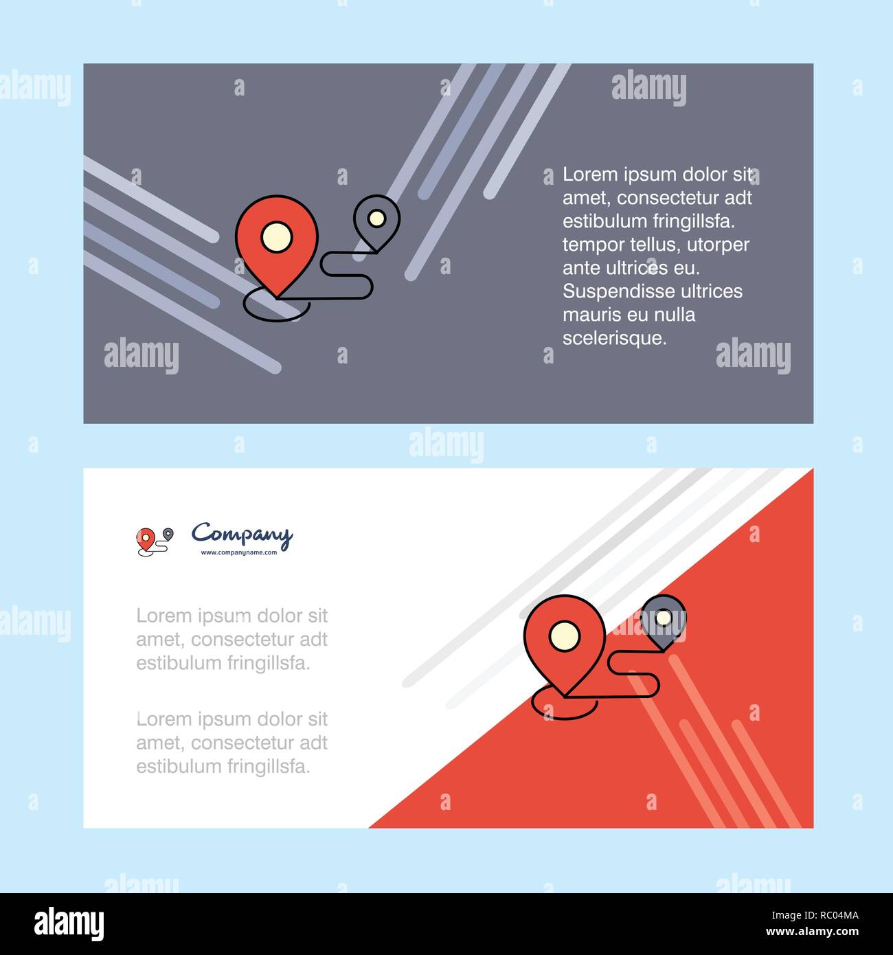 Map route abstract corporate business banner template, horizontal ...