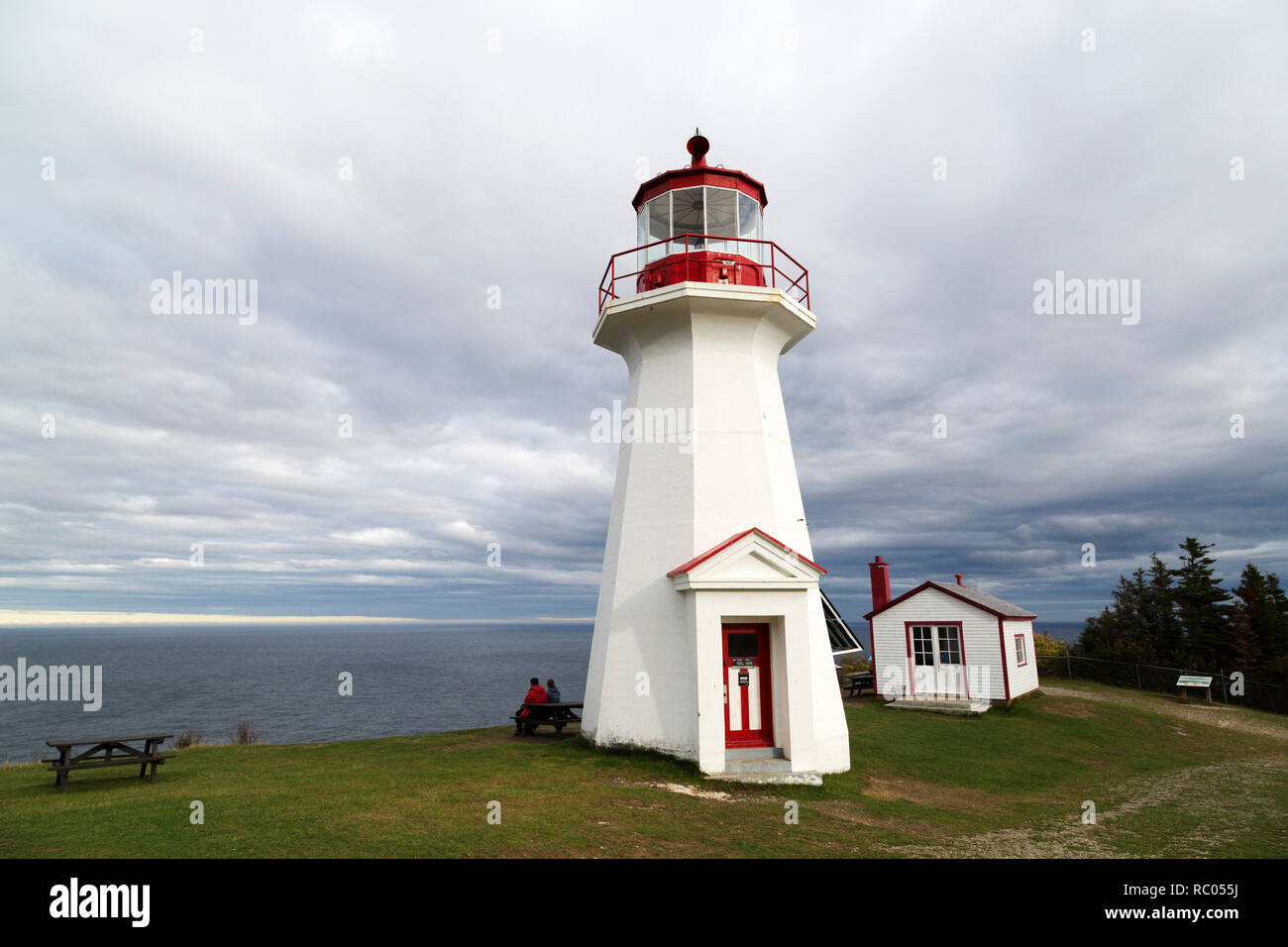 The Cape Gaspé Lighthouse (Phare de Cap-Gaspé) at Cape Gaspé in ...