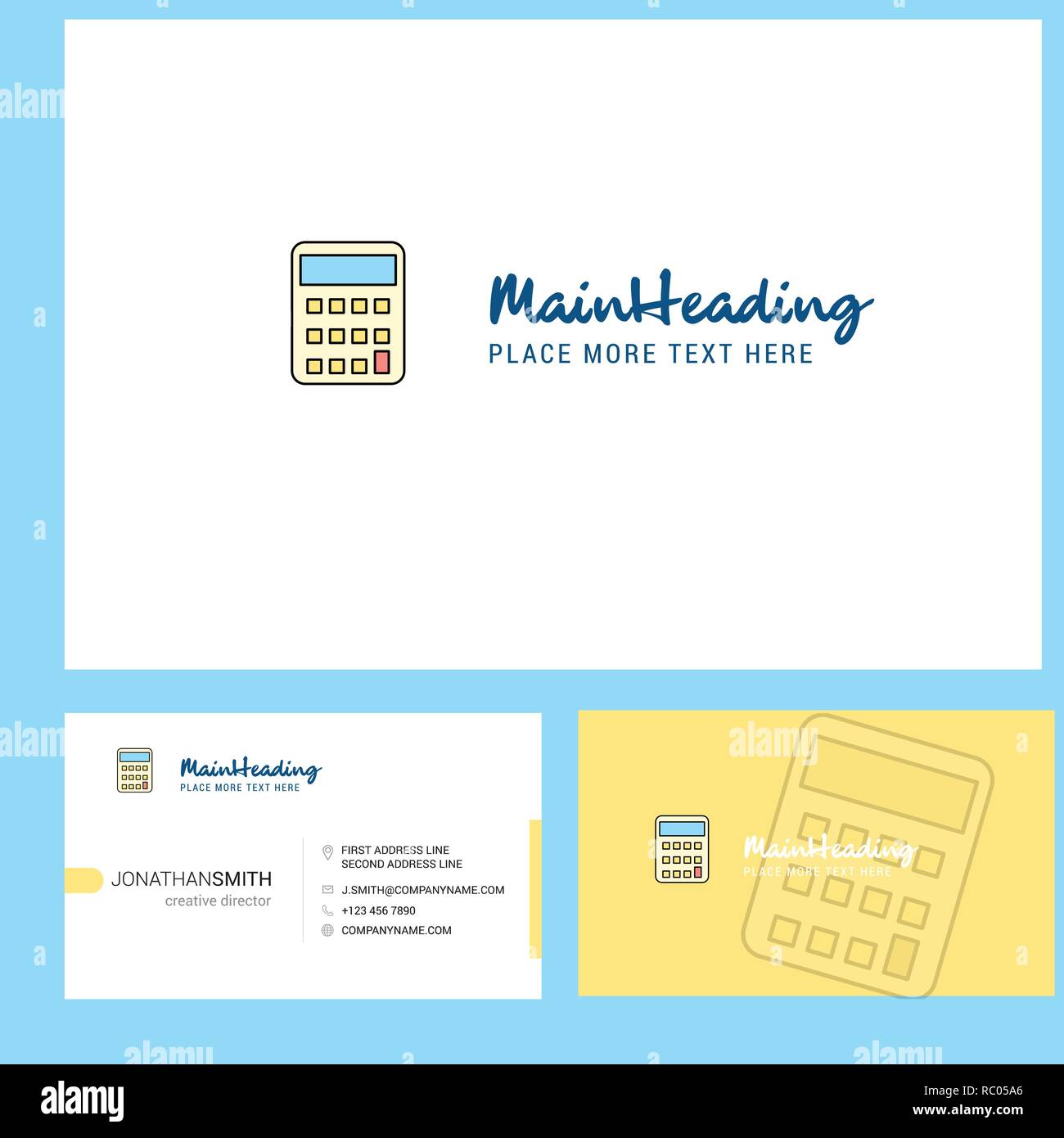 Calculator Logo design with Tagline & Front and Back Busienss Card ...