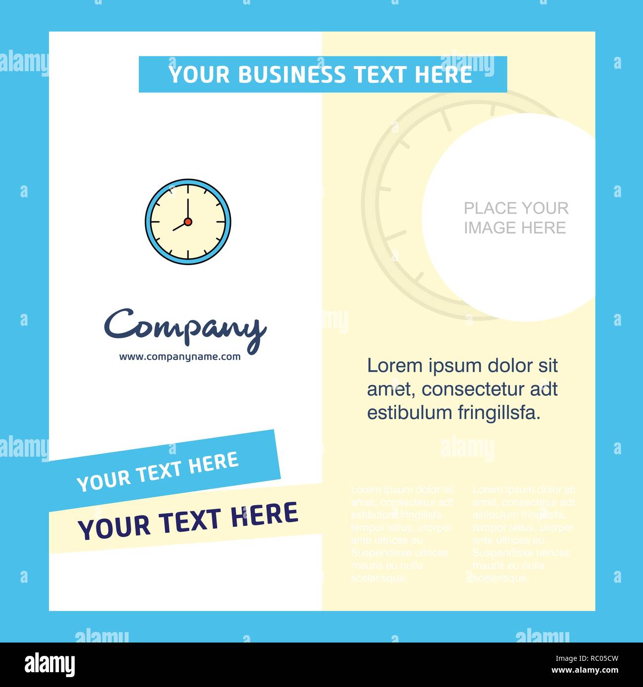 Clock Company Brochure Template. Vector Busienss Template Stock Vector ...
