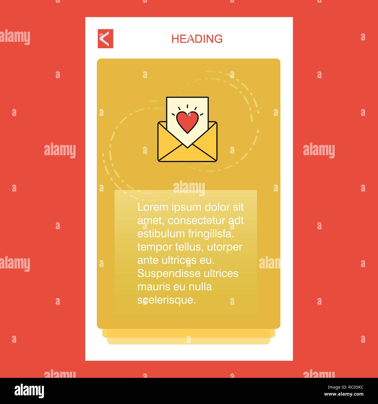 Love letter mobile vertical banner design design. Vector Stock Vector ...