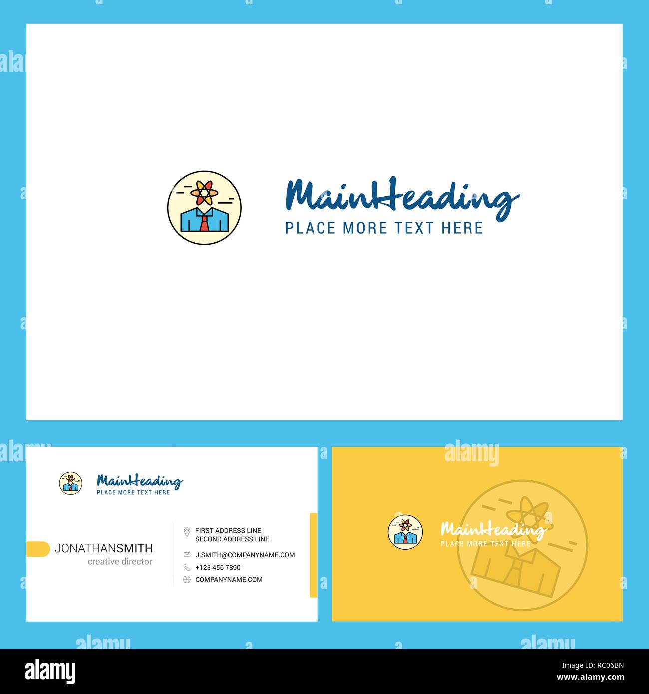 Confused man Logo design with Tagline & Front and Back Busienss Card ...