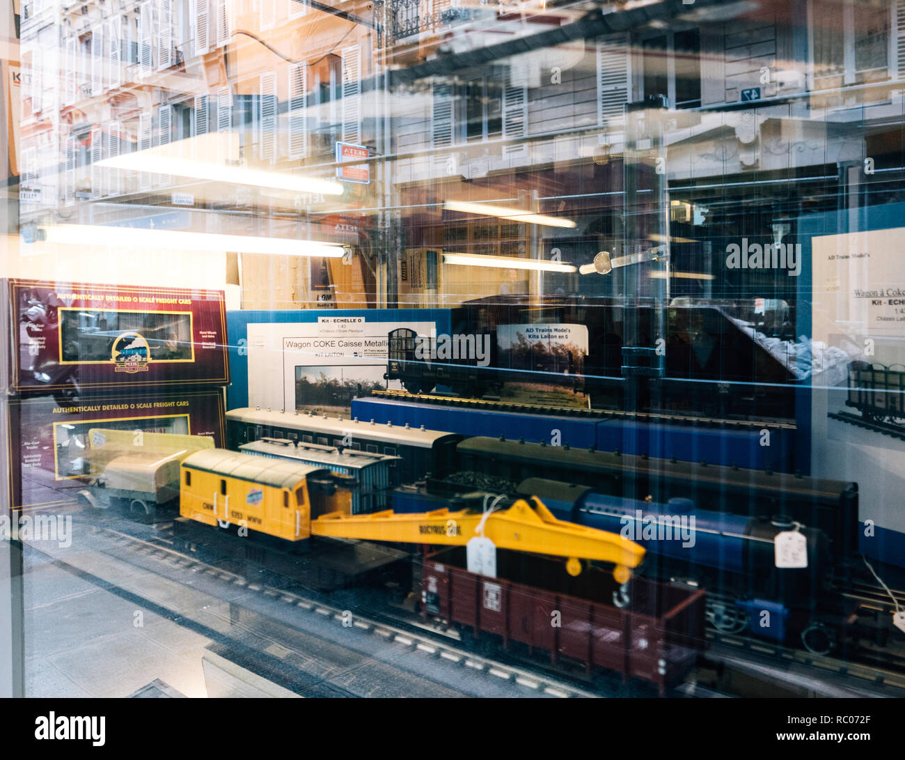 PARIS, FRANCE - JAN 30, 2018: Store window facade selling multiple toy ...