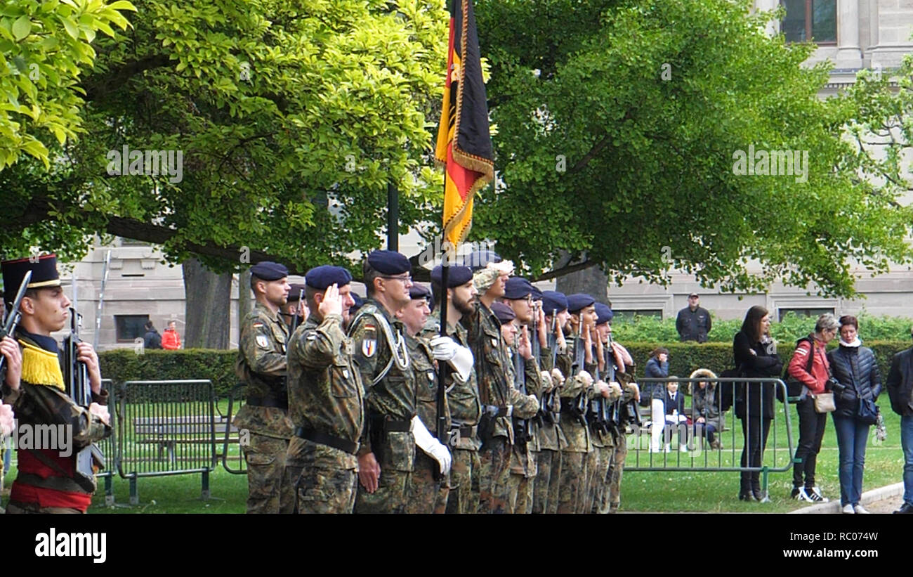STRASBOURG, FRANCE - MAY 8, 2017: Ceremony to mark Western allies World ...