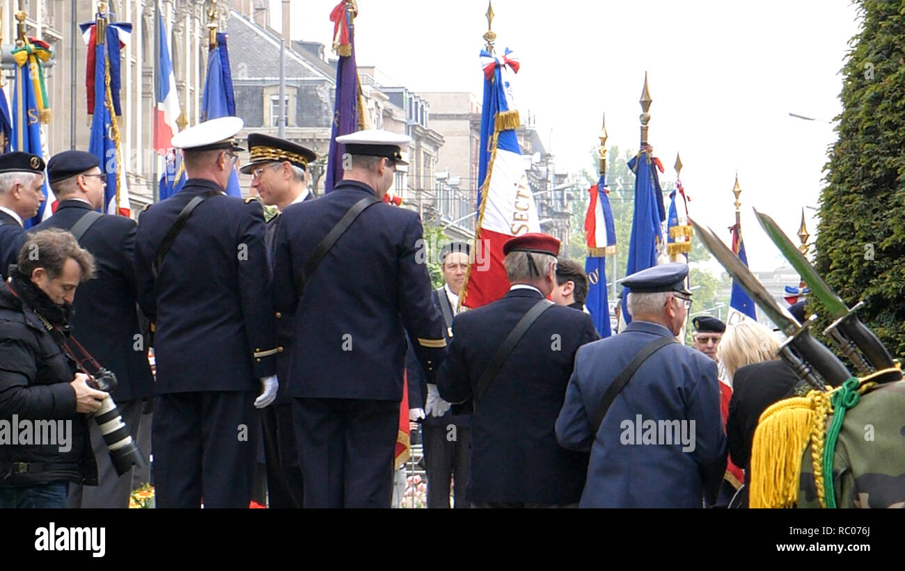 STRASBOURG, FRANCE - MAY 8, 2017: Veterans at Ceremony to mark Western ...